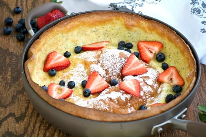 Lemon Poppy Seed Dutch Baby (German Pancake) - 365 Days of Baking