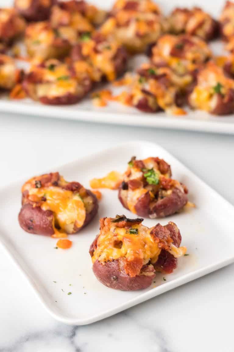 Loaded Smashed Potatoes with Cheese and Bacon | 365 Days of Baking and More